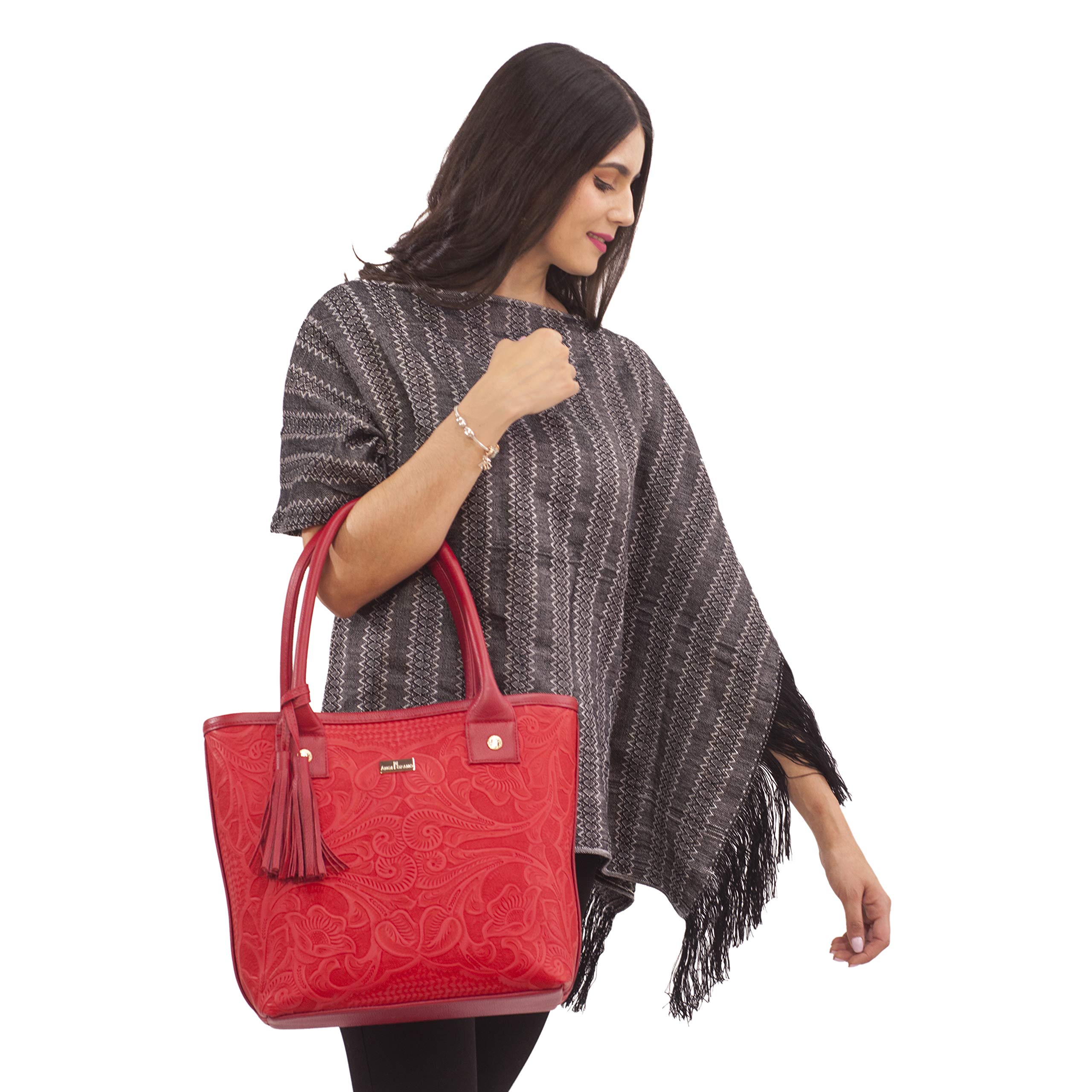 A ÁNGELOZANO, Tote bag, women's bag, handcrafted bag, engraved leather bag, leather bag, lady bag, Soraya Model