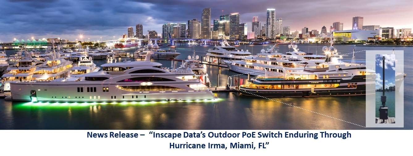 Inscape Data IP68 Outdoor PoE Switch, LPS1800AT-T1, 10-Port 10/100Mbps Unmanaged, 2X Combo Gigabit SFP Fiber/RJ45 Uplink, IEEE 802.3af/at, 240W