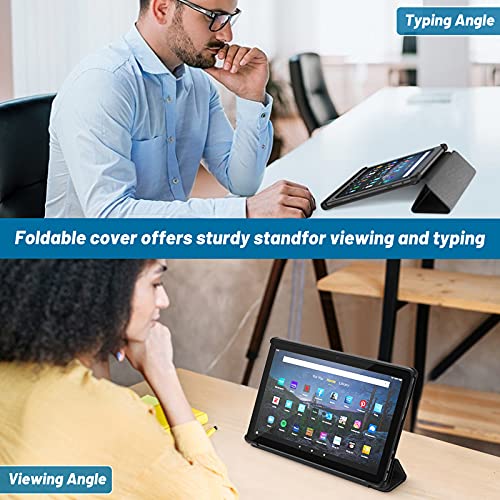 Fire HD 10 Tablet Case, Amazon Kindle Fire 10 Case, Ubearkk Folding Shell Stand Auto Wake/Sleep Protective Cover Case for All New Fire HD 10 & 10 Plus Tablet (11th Generation 2021 Release)