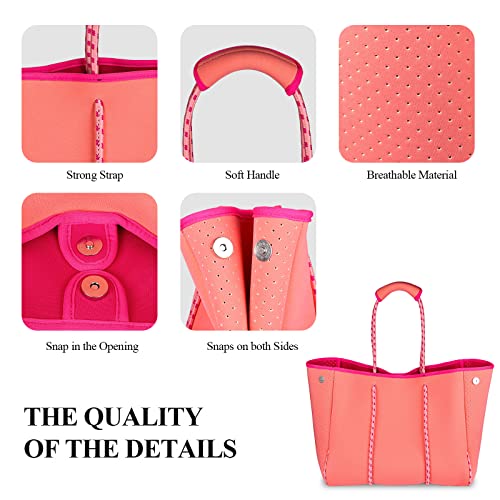 LMYYG Beach bag,Multipurpose NeopreneĀ Bag,Large Tote Bag,Waterproof Shoulder Beach Bag for Travel Beach Gym Swimming