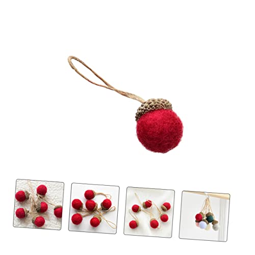 Artibetter 12pcs Felt Pine Cones Red Accessories Christmas Decor Dining Room Table Decor Winter Centerpieces for Table Christmas Pine Cone Ornaments Wool Felt Ball Ornaments Red DIY Pendant