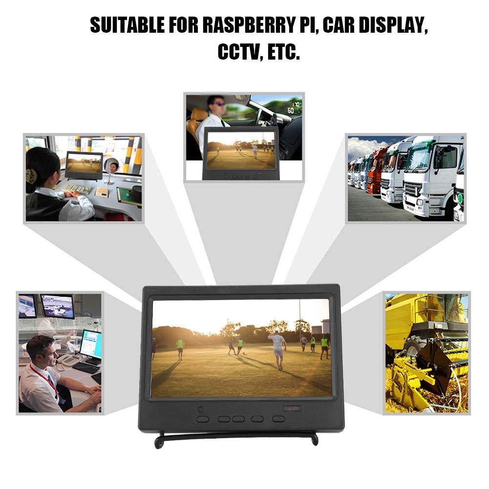 Yosoo Health Gear LCD Display for Raspberry Pi, 7 Inch Portable Monitor 1024x600 Multi-Function Display Support HDMI/VGA/AV Input(US Plug（110v-240v）)