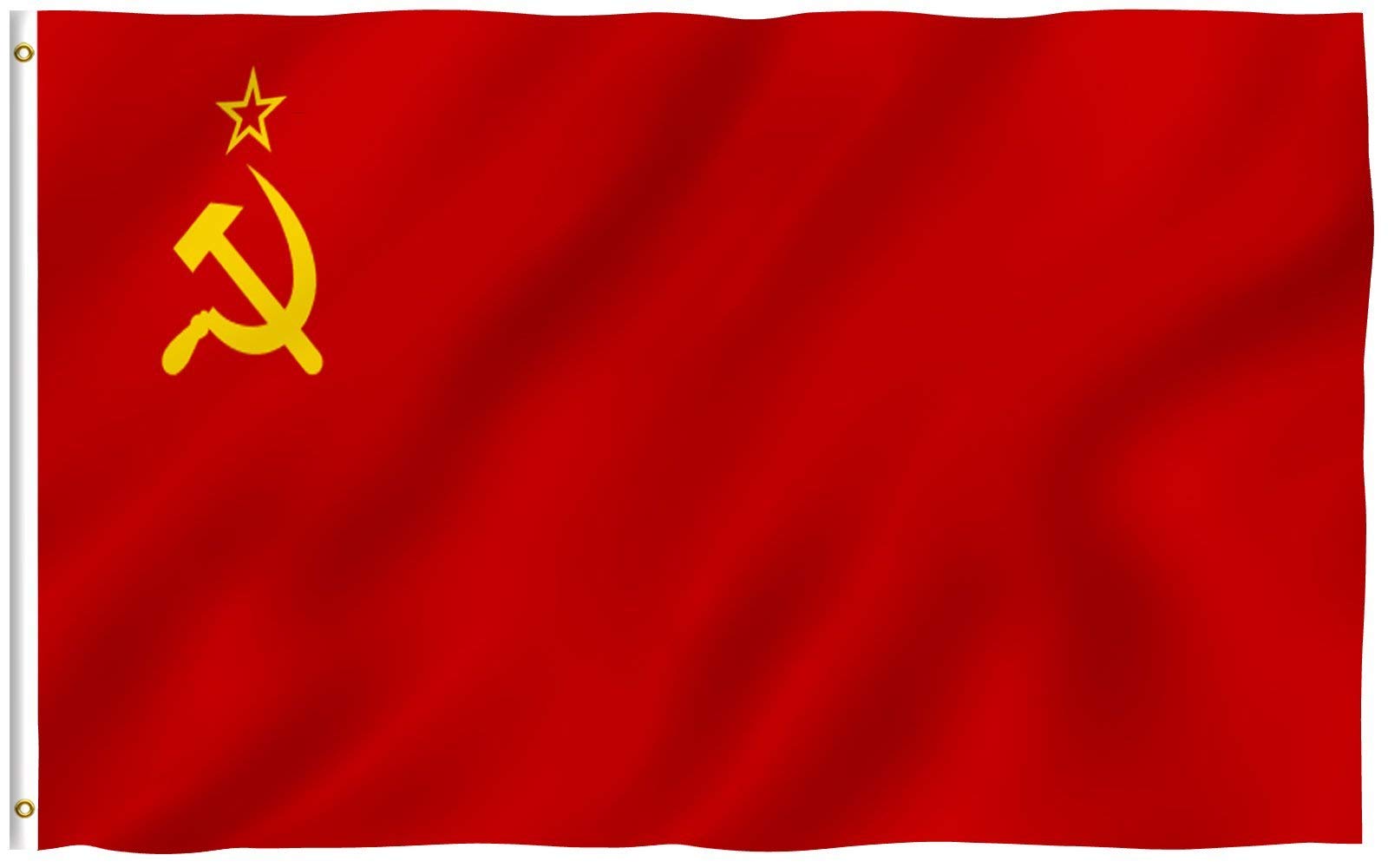 Anley Fly Breeze 3x5 Foot Soviet Union Flag - Vivid Color and Fade proof - Canvas Header and Double Stitched - Union of Soviet Socialist Republics National Flags with Brass Grommets 3 X 5 Ft
