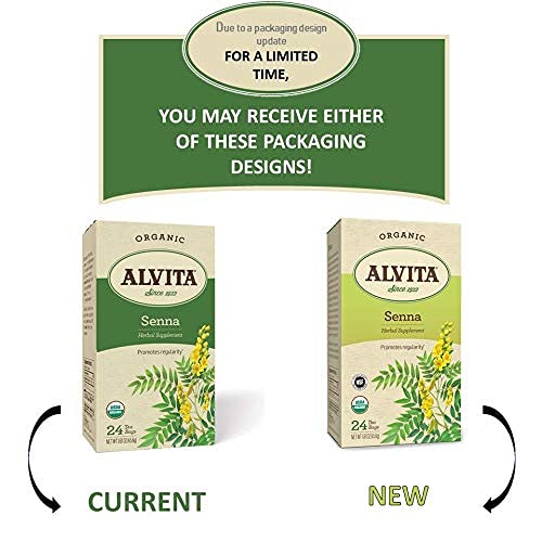 Alvita Organic Senna Herbal Tea - Made with Premium Quality Organic Senna Leaves, And A Mild Bitter Flavor, 72 Tea Bags (3 Pack)