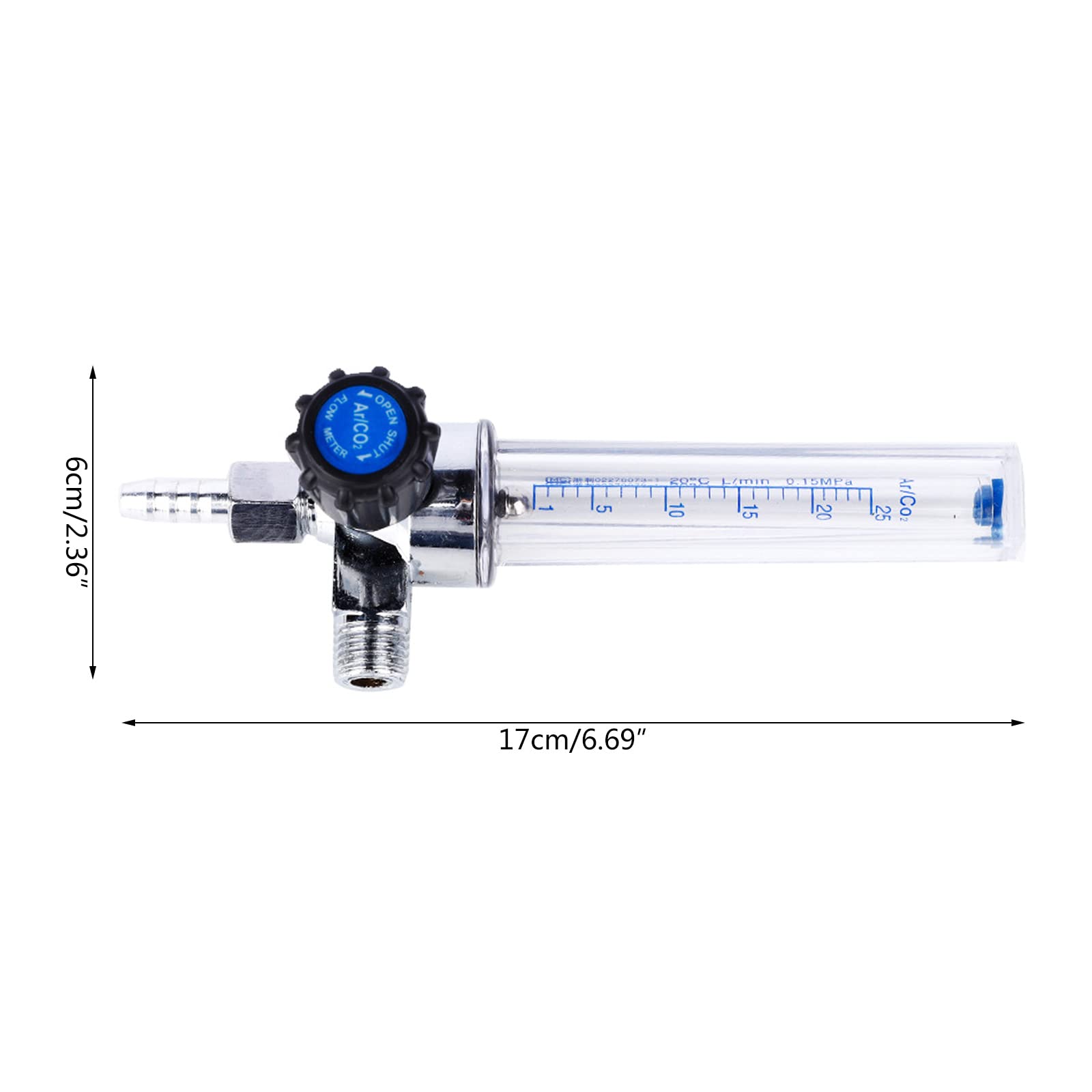 7mm 1/4PT 0.15MPA Flow Meter Argon Regulator Welding Regulator Pressure Reducers Flow Meter Measuring Professional Regulator for Welding