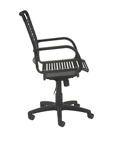 Euro Style Flat Bungie High Back Adjustable Office Chair with Arms, Black Bungies with Graphite Black Frame