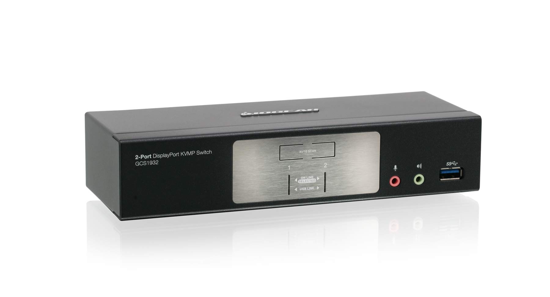 IOGEAR 2-Port DisplayPort KVMP Switch - 4K 60Hz - 2-Port USB 3.1 Hub 5Gbps - Keyboard Mouse Input - 7.1 HD Audio - Front Panel Selector - TAA Compliant - Mac/Win - GCS1932