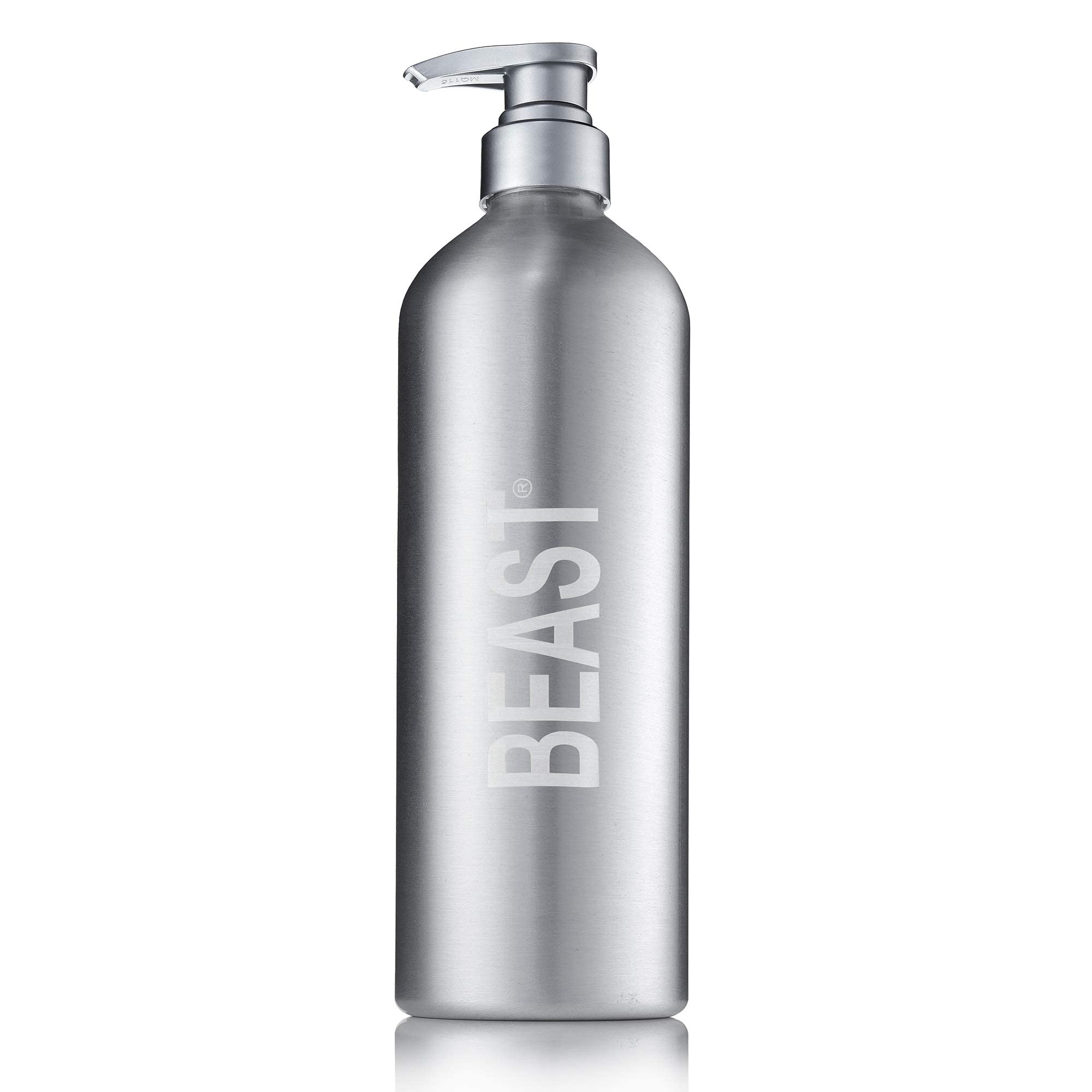 Beast Tingle Shampoo 1L (33.8 fl oz) Pouch + Reusable Durable Aluminum Bottle Shower & Travel Set (1L & 2oz travel size)