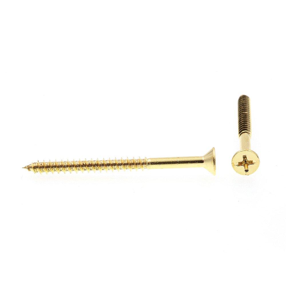 Prime-Line 9035869 Wood Screw, Flat Head Phillips, #10 X 2-1/2 in, Solid Brass, Pack of 20