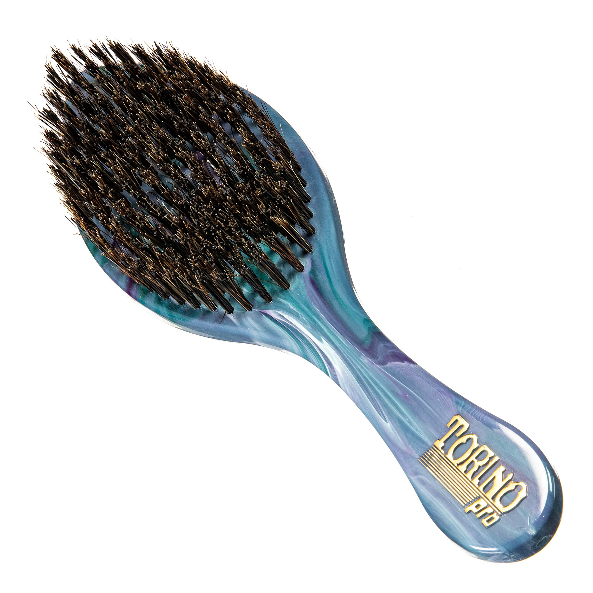 Torino Pro Curve Wave brush #201- Medium Hard Reinforced Curved 360 wave brush - Shower Brush for wash & styles for 360 waves - Great for Wolfing and getting down to your scalp
