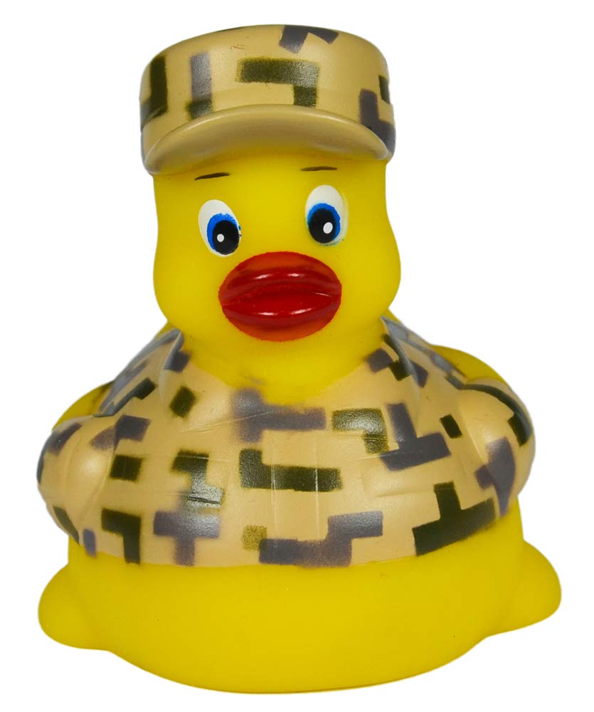 BGick Army Rubber Duck, New, US Army Camouflage Dressed Floater Toy Rubber Duck for Patriotic Theme, Pride & Might Expressed, Gift Showing US Military Might, Birthday Baby Shower General Gift& Might