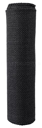 CleverDelights 9" Black Burlap Roll - Finished Edges - 5 Yards - Jute Burlap Fabric
