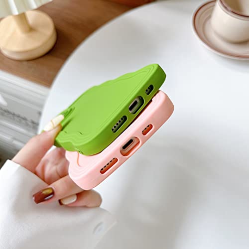 Caseative Solid Color Curly Wave Frame Soft Compatible with iPhone Case (White,iPhone 12 Pro)