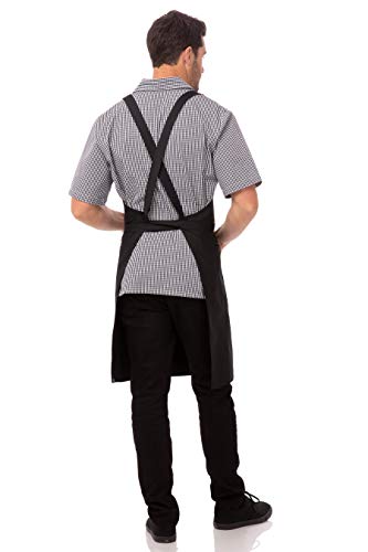 Chef Works Unisex Cross-Back Bib Apron, Black, One Size