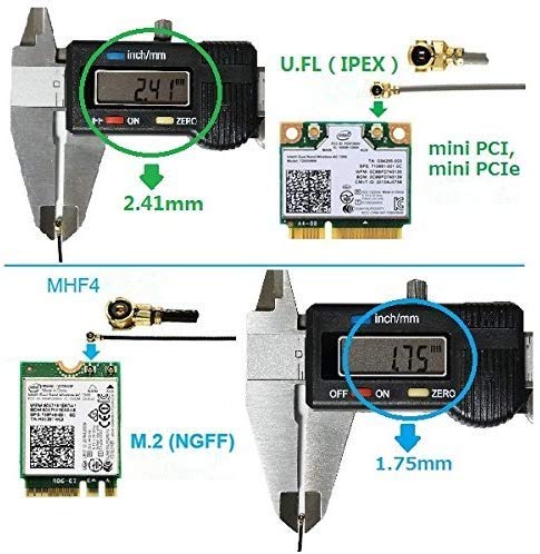 MHF4 IPEX 2.4Ghz 5Ghz 5.8G WLAN Network Adapter PC WiFi Antenna for Intel 7260 8260 8265 9265 9260 9560 AX200 AX Killer M.2 IPEX4 Wi-Fi Wireless WLAN Card Banana Pi 4 M2 Zero Hachintosh