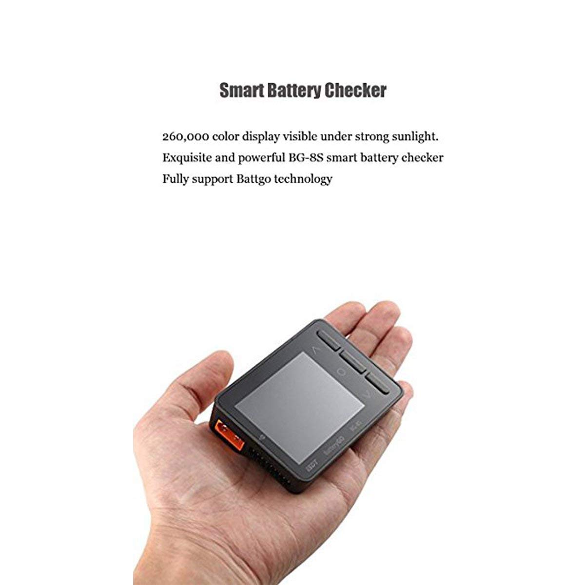 ISDT BattGo BG-8S Battery Meter, LCD Display Digital Battery Capacity Checker Battery Balancer Battery Tester for LiPo/Life/Li-ion/NiMH/Nicd