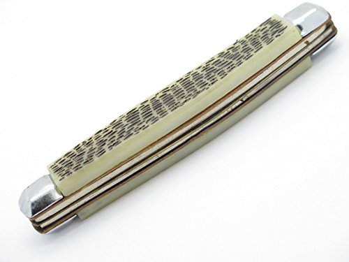 Artist Unknown Vintage Old Stock 1980s Made In China Snake Skin Stockman Folding Pocket Whittler Knife