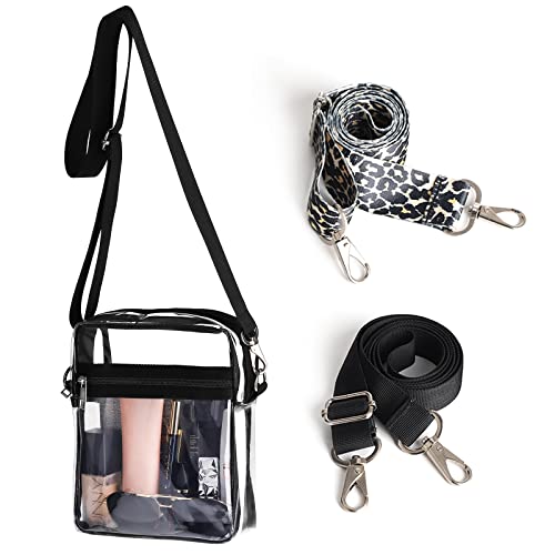 BEELIFY Clear Bag Stadium Approved Purse, Clear Crossbody Bag for Stadium, Concerts, College Games
