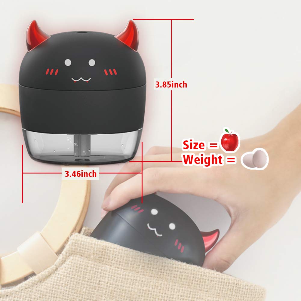 ALLYAG Ultrasonic Cool Mist Humidifier, Quiet, 7 Color Night Light, Adjustable Mist Output,Timing Auto Shut-Off, Portable Air Vaporizer Humidifier Small Devil Design is a Gift for Family Friends Kids