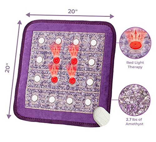 Crystal Heating Pad Mat | Bio Amethyst & Ceramic Tourmaline | Far Infrared Heating Pads | Small Travel | Negative Ions | 108-Day Risk-Free Guarantee | Sparkle Mats