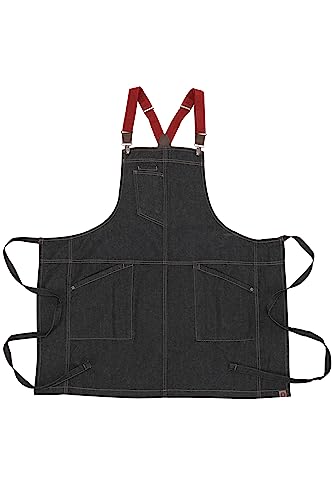 Chef Works Unisex Berkeley Short Bib Apron, Indigo Blue, One Size
