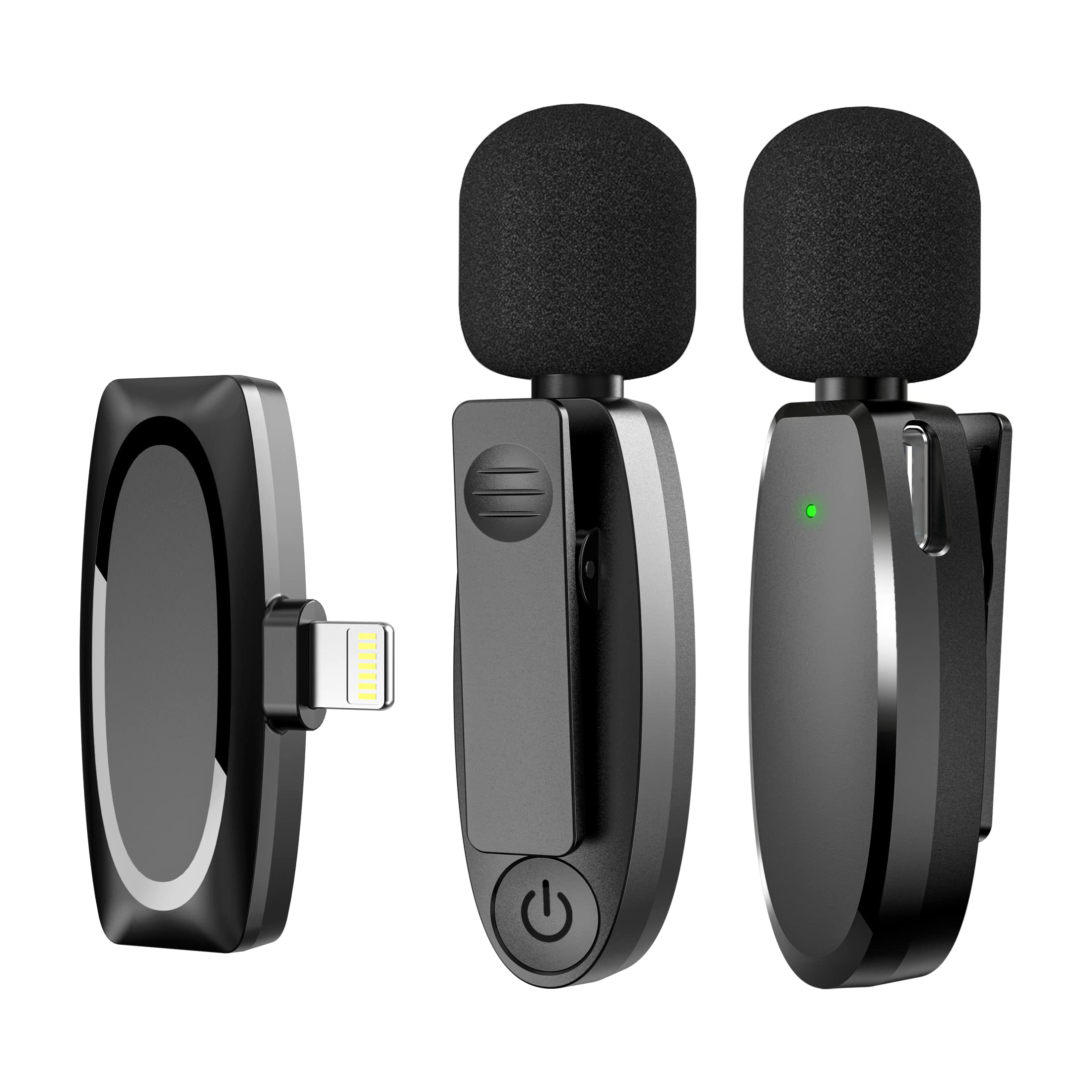 ABsuper Microphone for iPhone,Professional Wireless Lavalier Microphone, Mini Clip on mic,Plug-Play Wireless Mic for Recording,Live Stream, YouTube, Facebook, TikTok
