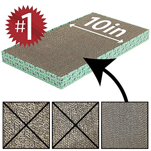 Kitty City XL Wide Corrugate Cat Scratchers 3 Pieces, Cat Scratching, Cat Scratch Pad, Door Clips