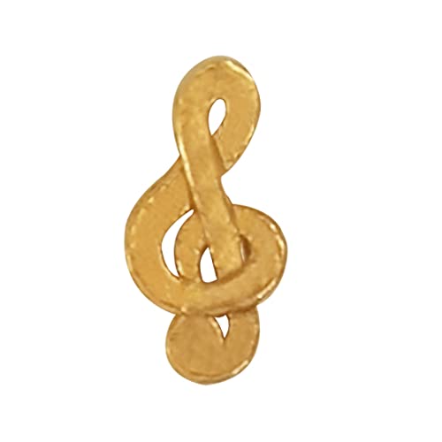 Adastra Blings Music Note Tooth Gems 18k Yellow Gold over 925 Sterling Silver Treble Clef instruments Nail Stickers