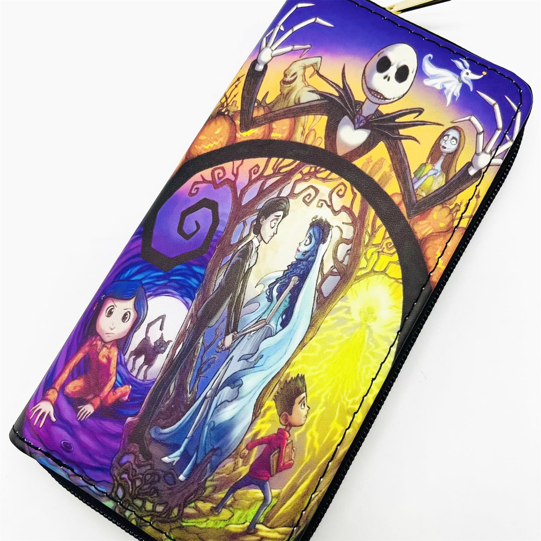 ACUOTN Nightmare Wallet Horror Wallet Long Leather Wallet Men Women Wallet (Nightm-guima)