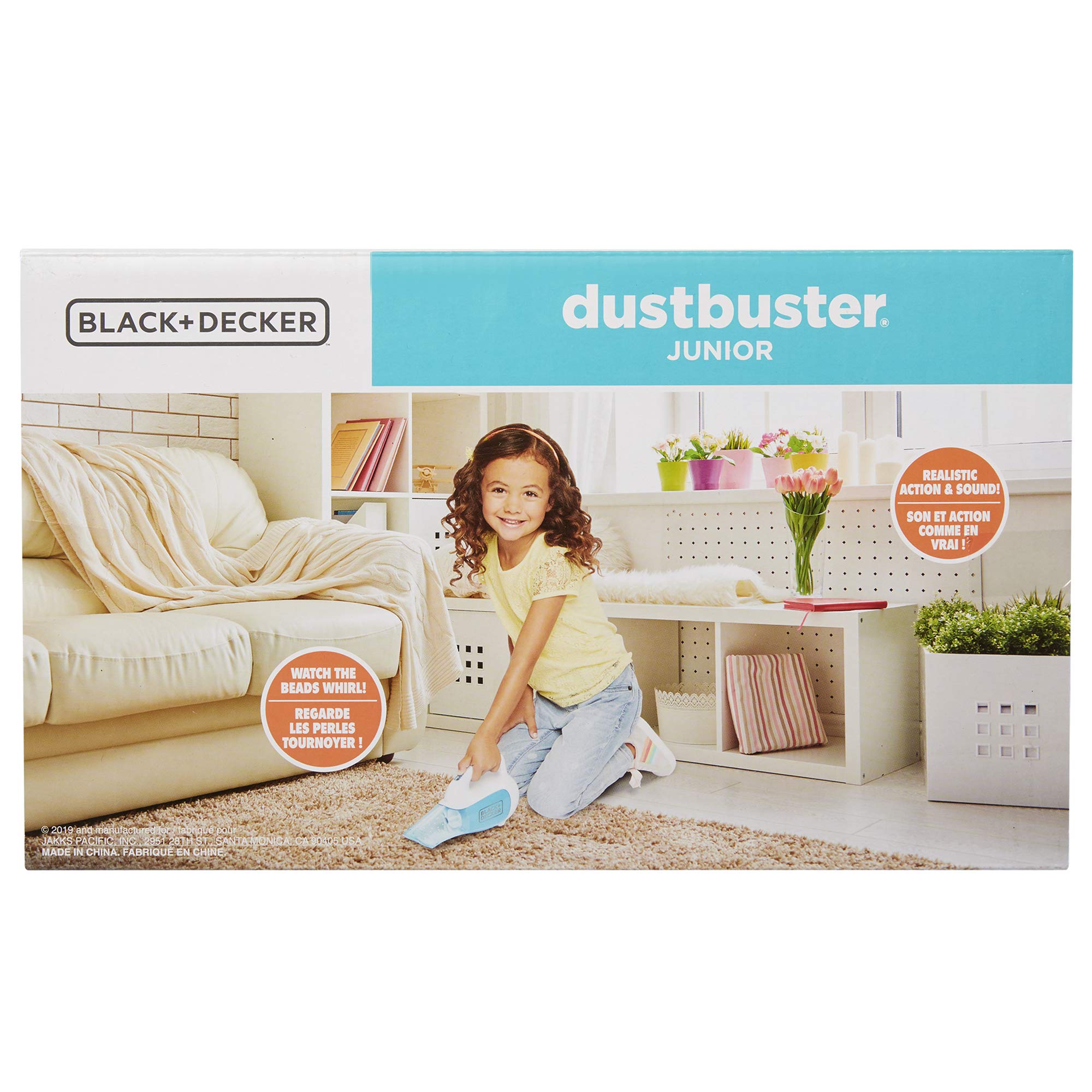 BLACK+DECKER Dustbuster Junior Toy Handheld Vacuum Cleaner with Realistic Action & Sound! Pretend Role Play Toy for Kids with Whirling Beads & Batteries Included [Amazon Exclusive]