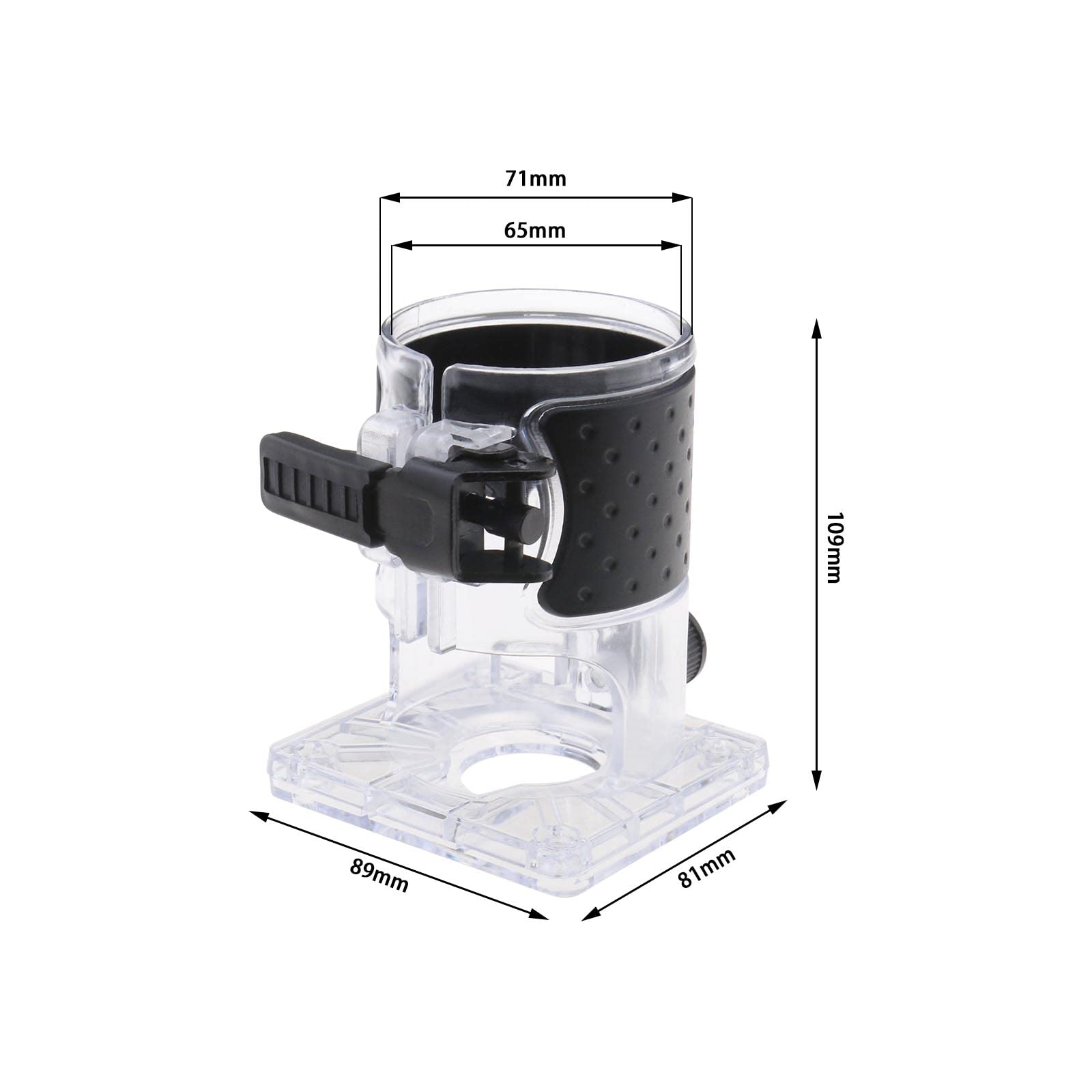 Micro Traders 2Pcs Woodworking Trimmer Router Base for 65mm Inner Diameter Compatible with Makita Router Transparent Trimming Machine Protection Cover Protective Shield Accessories