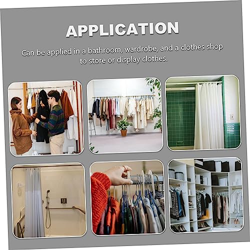 Cabilock 10pcs Closet L Brackets Heavy Duty Heavy Duty Curtain Rod Pipe Brackets Shower Rod Supports Closet Rod Line Rod Holder Zinc Alloy Silver Alloy Closet Rod Pipe Top Loading