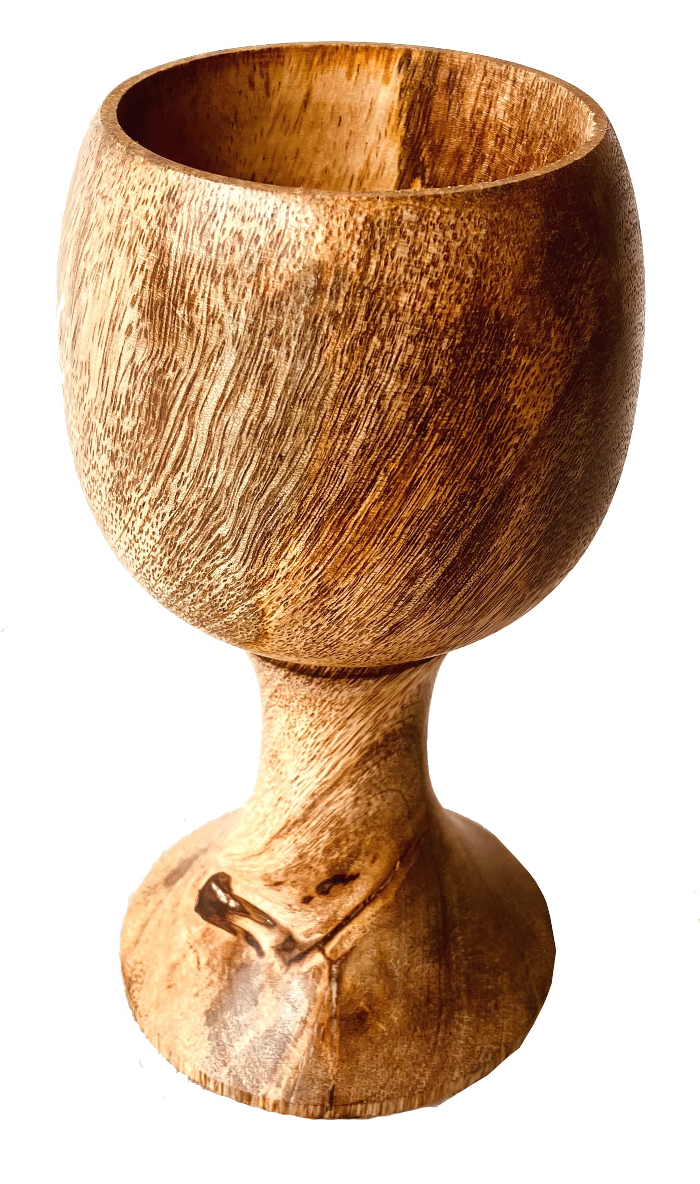 ALADEAN Wooden Goblet Cup 6" - Handmade Wood Vintage Chalice Wine Drinking Goblet Cup Gift 5oz Wood Cup for Congregations, Wedding Anniversary Party Christmas Eucharist, Kiddush Cup (1Pc)