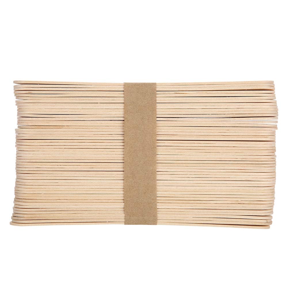 Wax Applicator Sticks, 100pcs Wooden Disposable Epilation Wax Tool Wax Waxing Wood Body Hair Removal Sticks Applicator Wax Spatulas Applicator for Mask Hair Remove Cream Ice Cream Stick