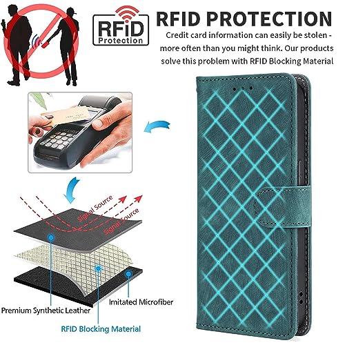 Case Compatible with Infinix Note 11 X663 X663B,Case with Card Slot.Wallet Design,RFID Protection.Standable Flip Case Green
