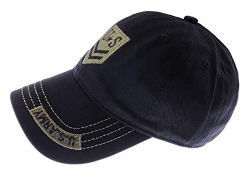 Anna-Kaci Women Men US Army Veteran Military Embroidered Baseball Dad Cap, US Black, One Size