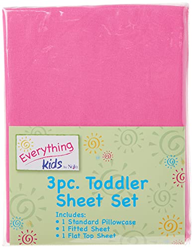 Everything for Kids 3 Piece Toddler Sheet Set, Pink