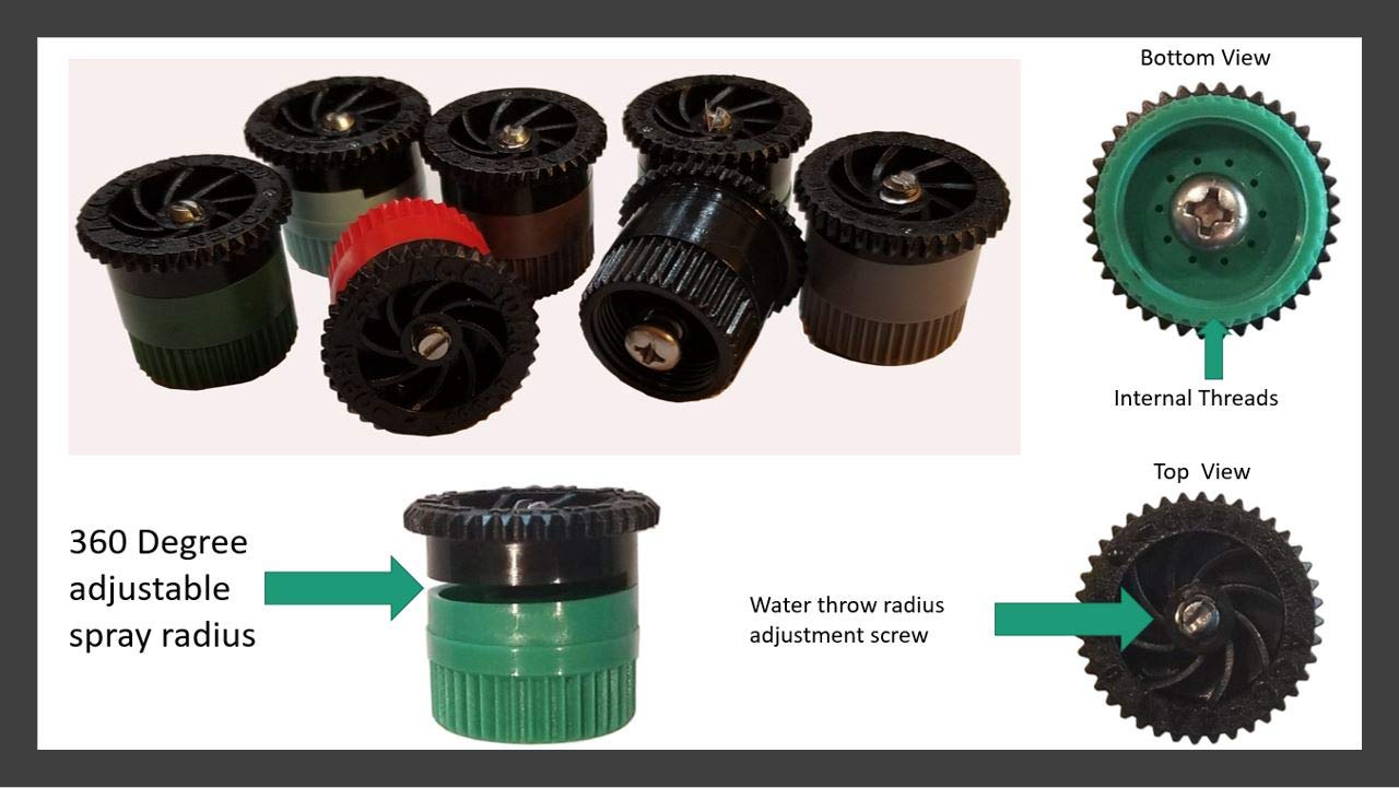 Modtek Replacement Pop UP Sprinkler Heads for RainBird, Hunter, Orbit Pop Up Sprinklers, Sprinkler Color May Vary. (5, 8AN)