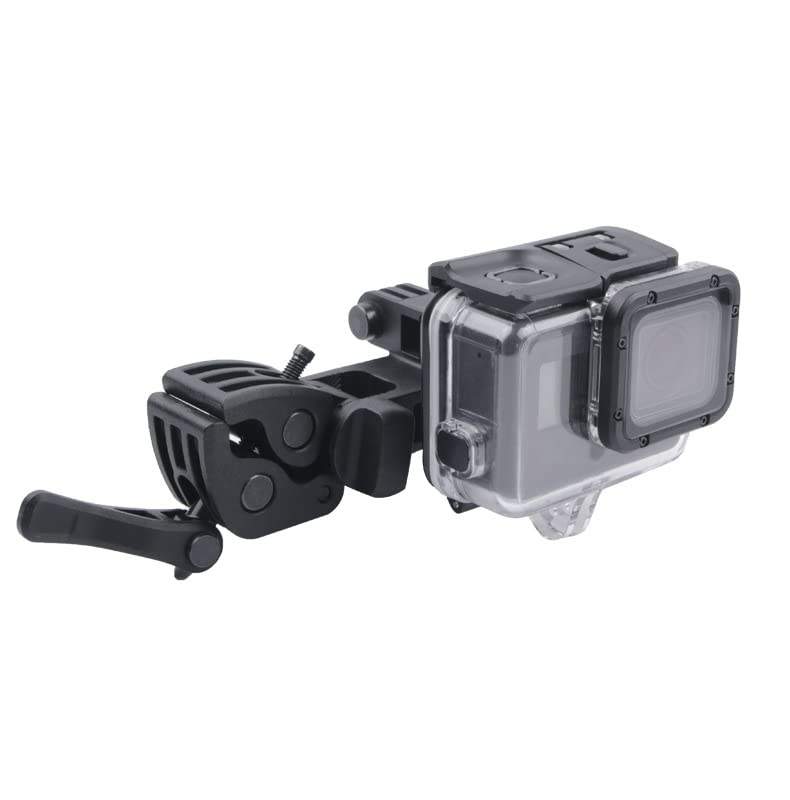 Lupholue Easy-Mounted Gun/Rod/Bow Camera Clamp Mount Fishing Pole Clamp with Front & Rear Camera Mounts for GoPro Hero 10, 9, 8, 7, (2018), 6 5, Hero Black, Session, Xiaomi Yi, SJCAM, Campark