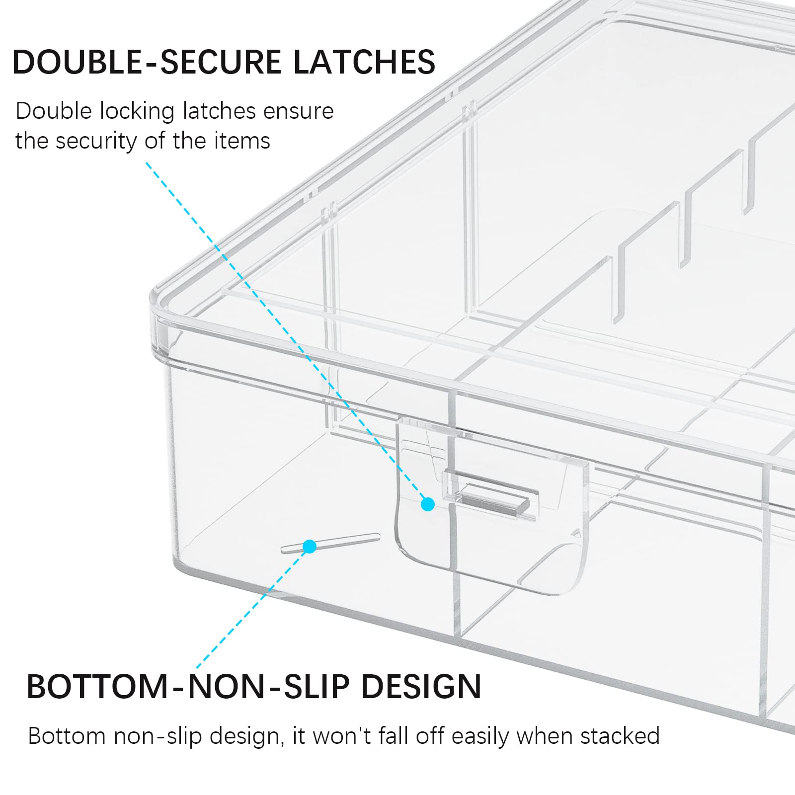 BAGTeck clear visible plastic storage box cosmetic tools storage box makeup tools fishing tackle accessory box organizer jewelry screws hardware accessories organizer box (4Pack)