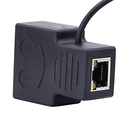 SinLoon RJ45 Splitter Adapter Ethernet Cable Splitter, RJ45 Network Extension Connector,Two Devices Share The Internet at The Same Time,for Router TV Box Camera PC Lapop(1PCS)