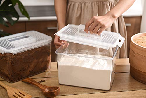Komax Hikips Flour and Sugar Storage Containers | [Set-of-2] Large Rice, Sugar and Flour Canisters 22-Cups (179-oz) | Airtight Food Storage Containers | Microwave & Dishwasher Safe | BPA-Free Tritan…