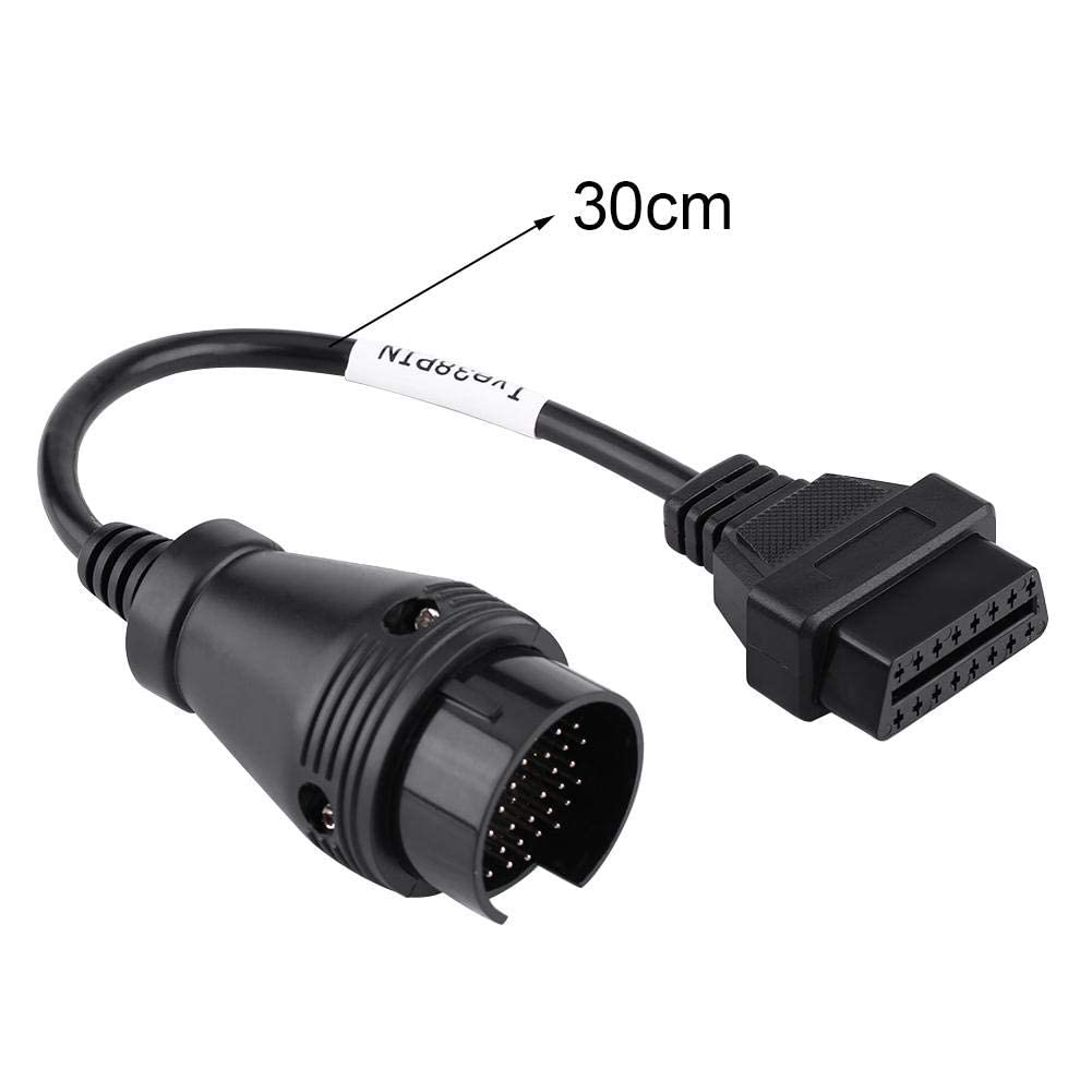 Adapter Scanner Cable Connector, 38 Pin to 16 Pin OBD2 Adapter Connector Diagnostic Cable for Iveco Truck with a 38 Pin Female Interface