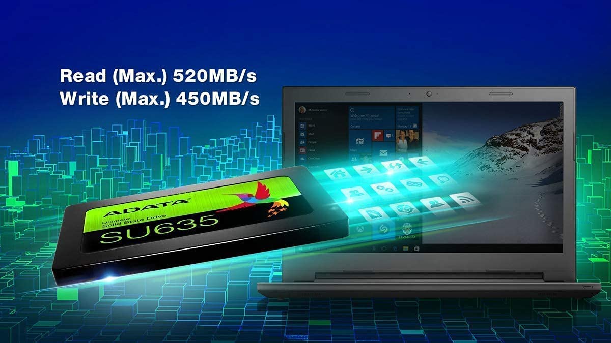ADATA SU635 240GB 3D-NAND SATA 2.5 Inch Internal SSD with 2.5/3.5 inch SSD Bracket Bundle (ASU635SS-240GQ-R-TRAY)