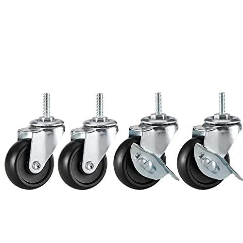 Caster Wheels,Casters,Wire Shelving Wheels Replacement Wire Shelf Casters,Storage Metal Shelf Casters for Shelf to Replace Metal Shelving  Leveling Feet -Fit Wire Shelf with 0.75"(19.1mm)Diameter Tube