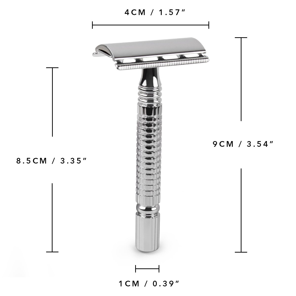 Qshave - Men or Women Short Handle Classic Double Edge Lighter Travel Safety Shaving Razor, 1 Pc