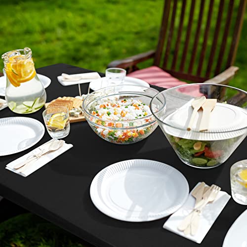 CHENGU Spandex Tablecloth Fitted Stretch Tablecloth Elastic Fitted Picnic Table Cover Washable Folding Table Cover Rectangle Polyester Tablecloth for Picnic Party (Black, 6ft)