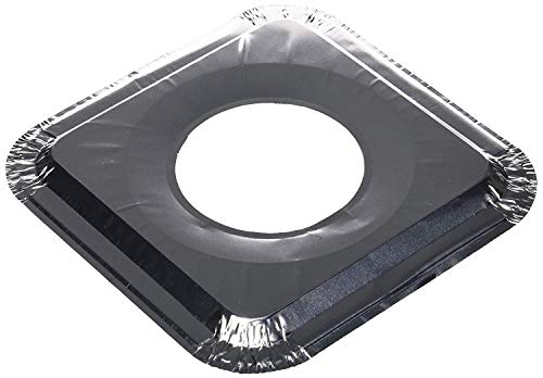 Aluminum Foil Square Gas Stove Burner Covers – Pack of 40 – Disposable Bib Liners for Kitchen Gas Range Top - Keep Your Gas Range Clean with DCS Deals Drip Pans - 8.5 x 8.5 x .5” Inch