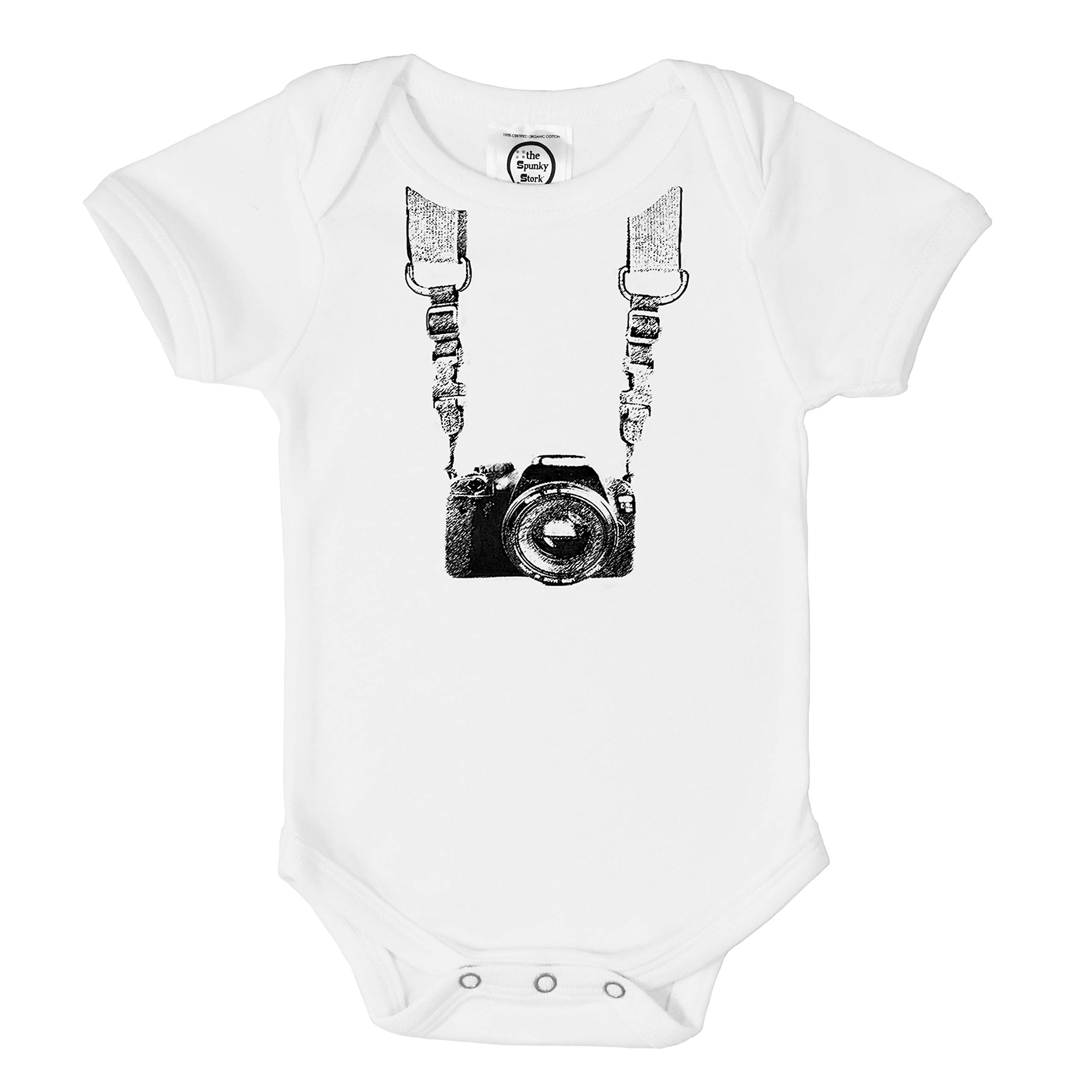 The Spunky Stork Baby Girls Boys Photographer Organic Newborn Camera Bodysuit (3-6M)