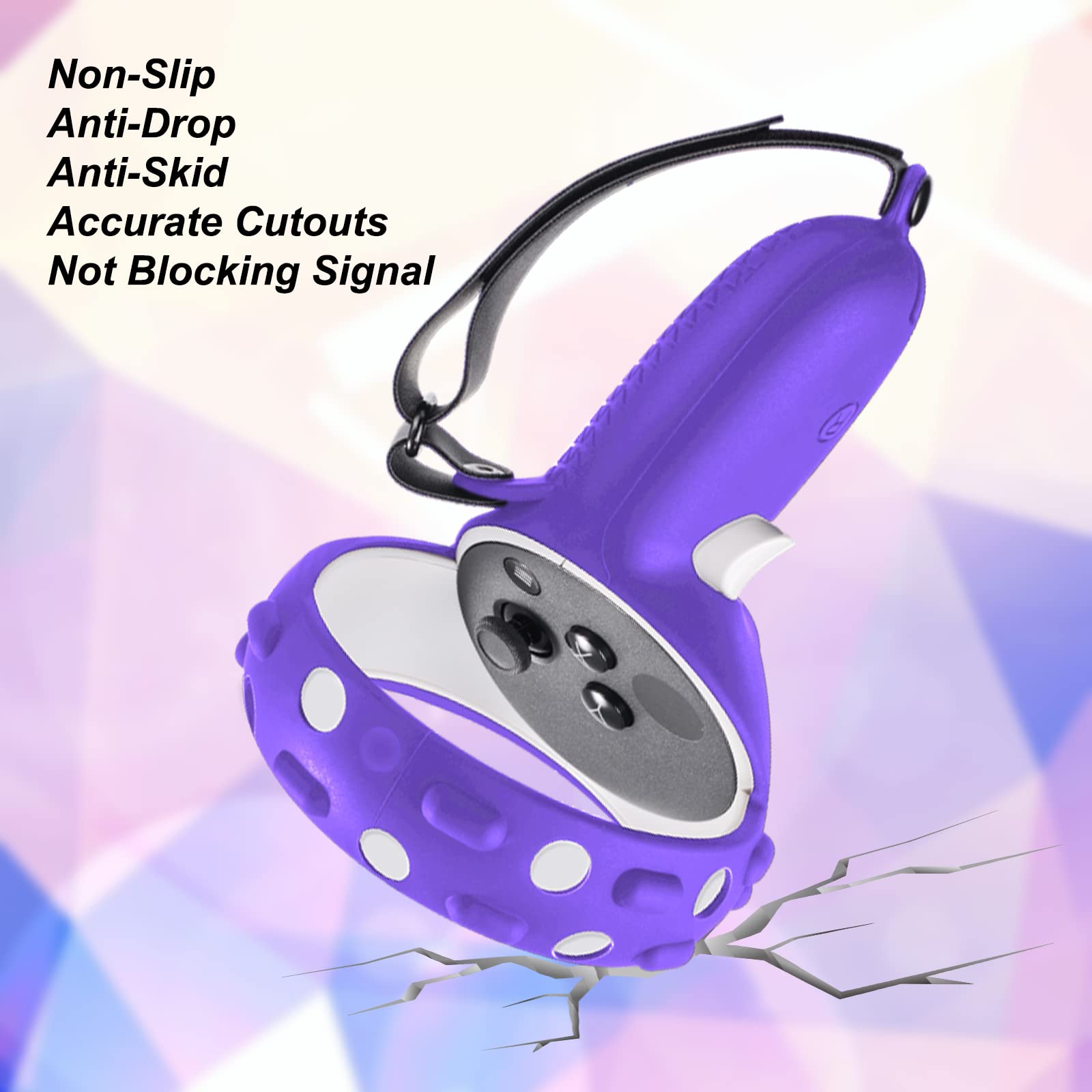 Accessories Compatible with Oculus Quest 2 Silicone Touch Controller Grip Cover, Face Cover, Headset Shell Cover, Protective Lens Case, Disposable Eye Sleeves